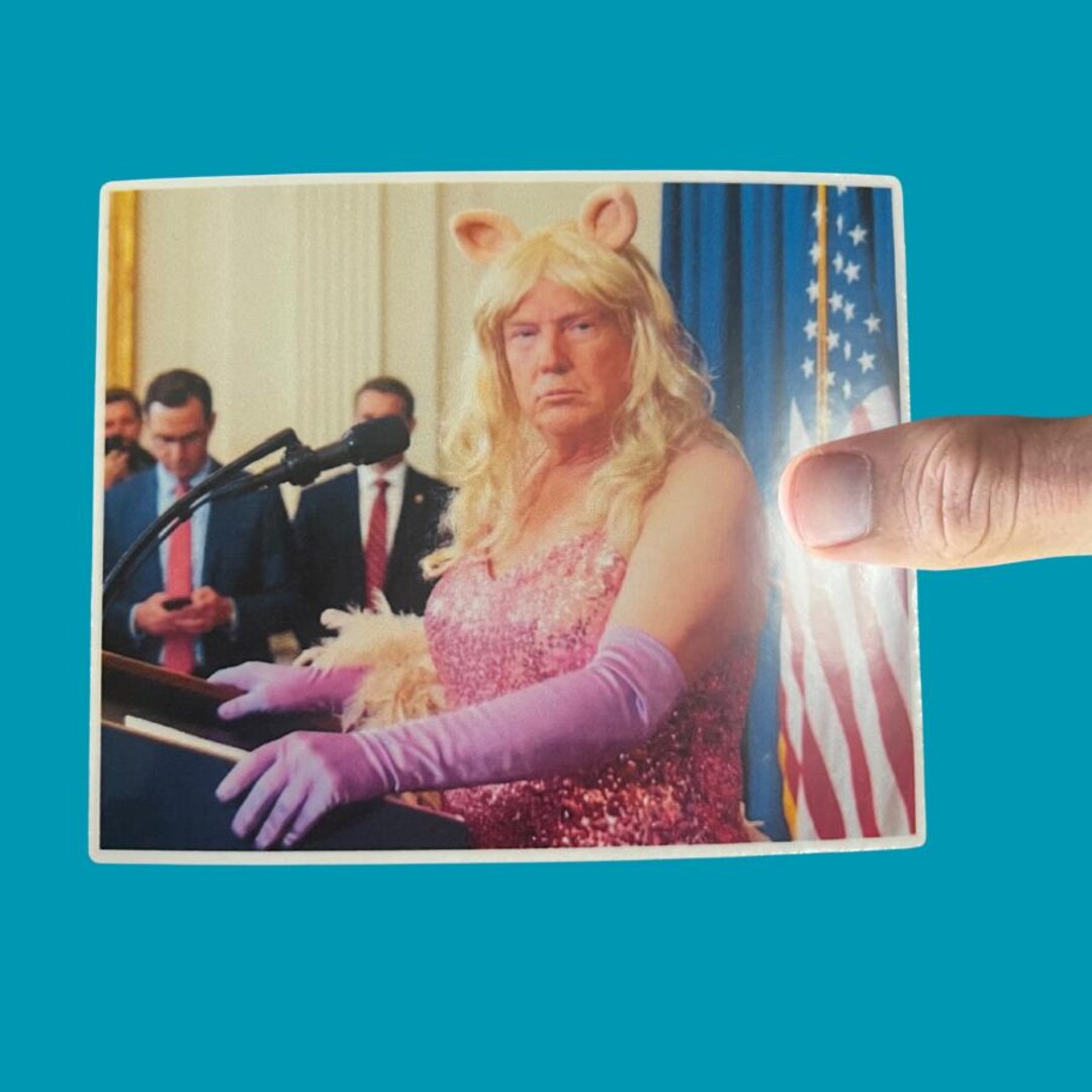Trump Ms Piggy Sticker, Anti MAGA Funny Sticker, Democrat Sticker ...