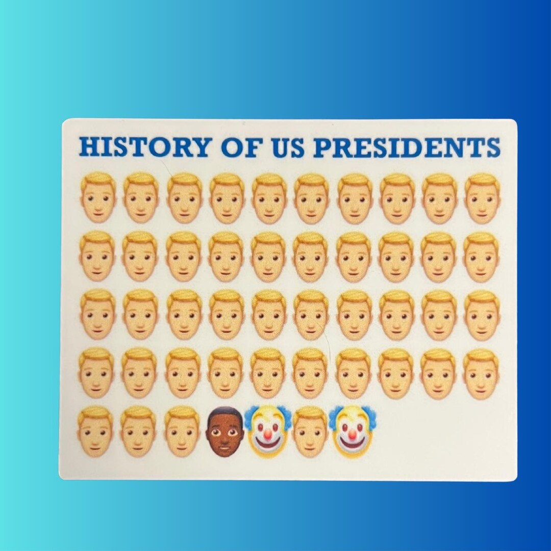 Anti MAGA Funny Sticker, Trump Clown, History of US Presidents Emoji ...