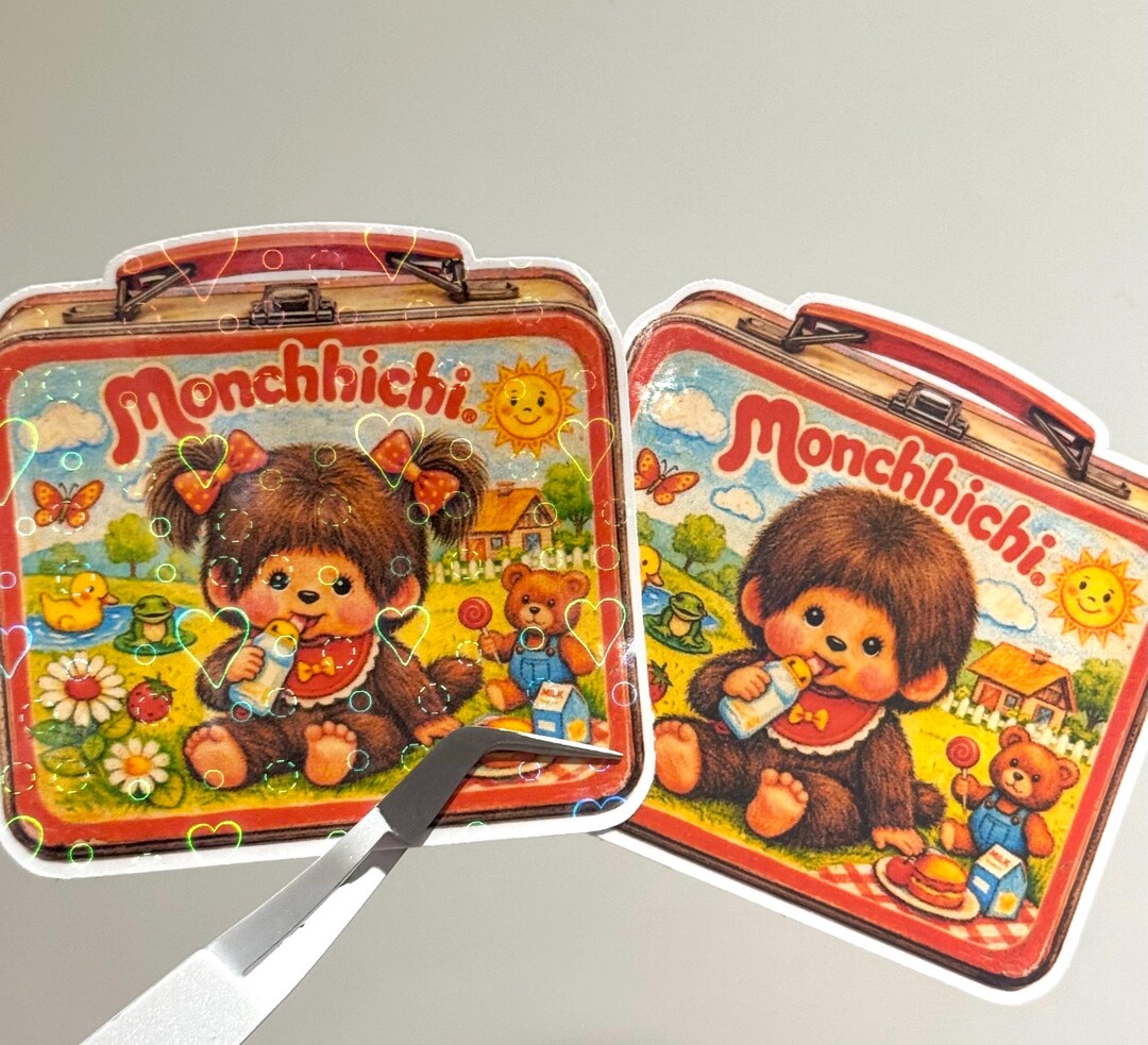 Retro Snack Pack Monchii Sticker Set of 2 - Holographic Vinyl, Journals ...