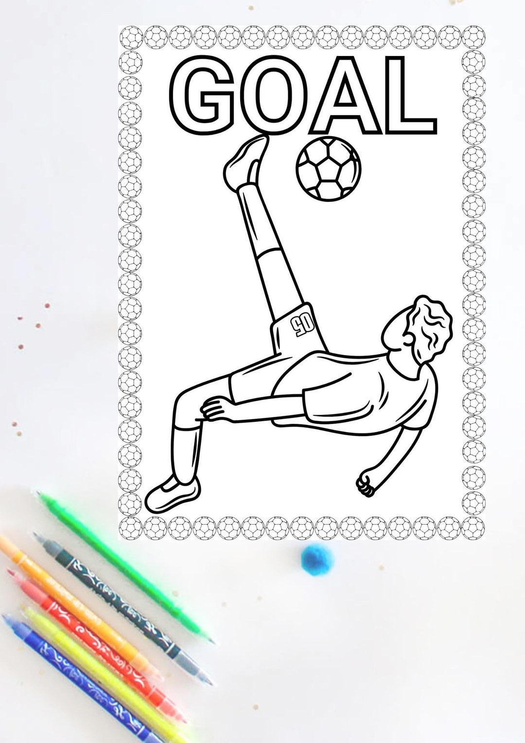 Printable GOAL Colouring Picture for Children - Etsy