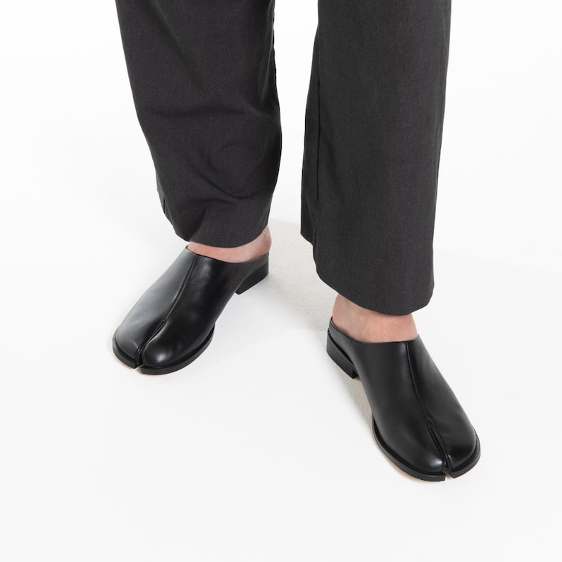 Japanese-inspired Leather Tabi-style Mules/clogs - Etsy