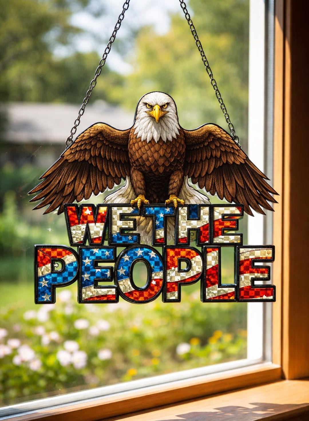 American Bald Eagle We the People Suncatcher, American Eagle 250th ...