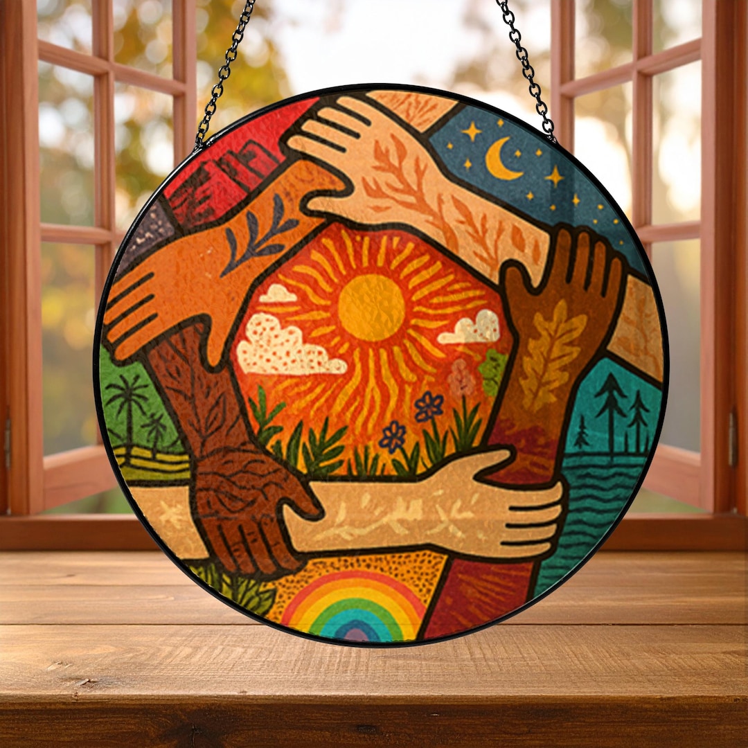 Native American Stained Glass Suncatcher: Indigenous Decor - Etsy