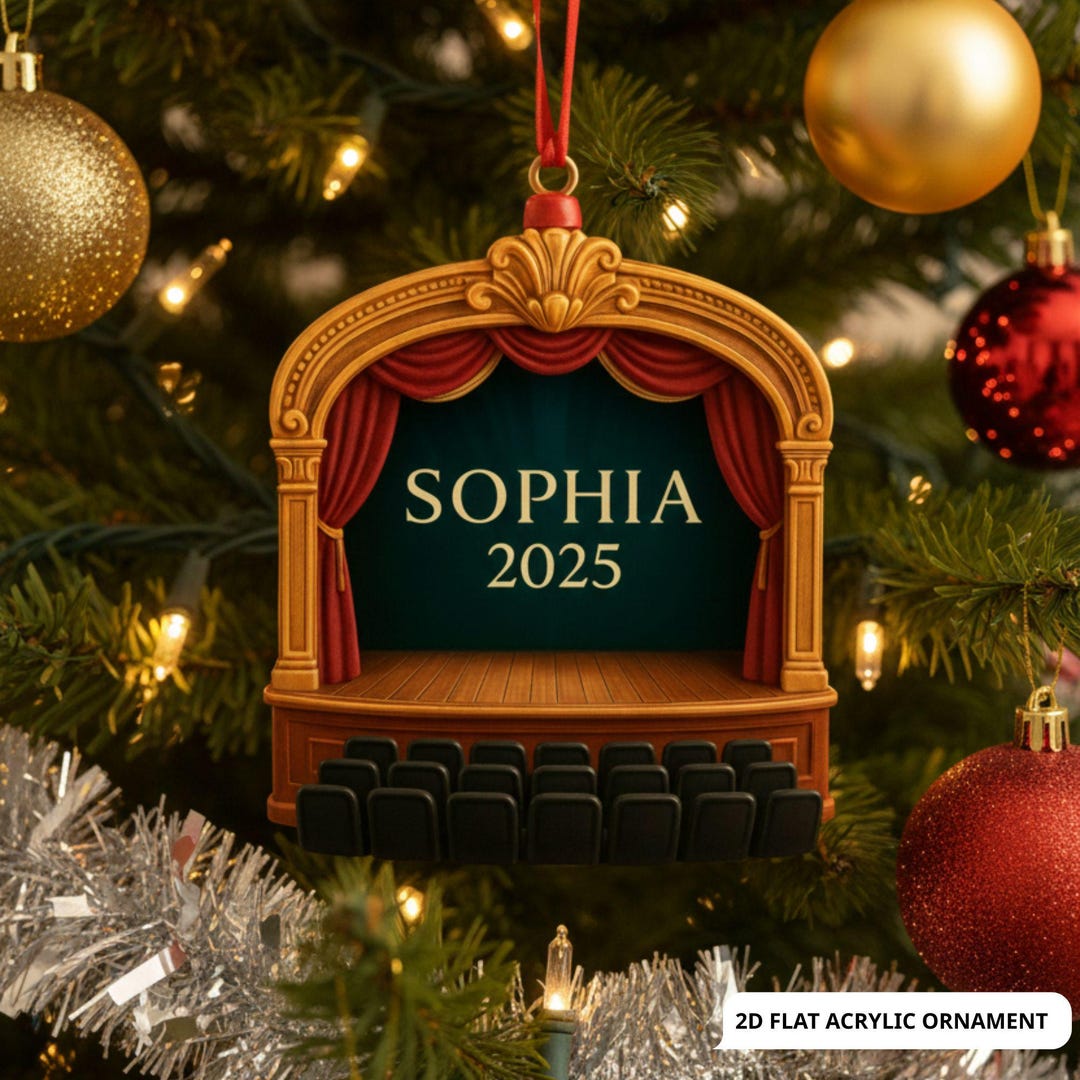 Personalized Theater Performance Ornament, 2D Drama Ornament, Stage ...