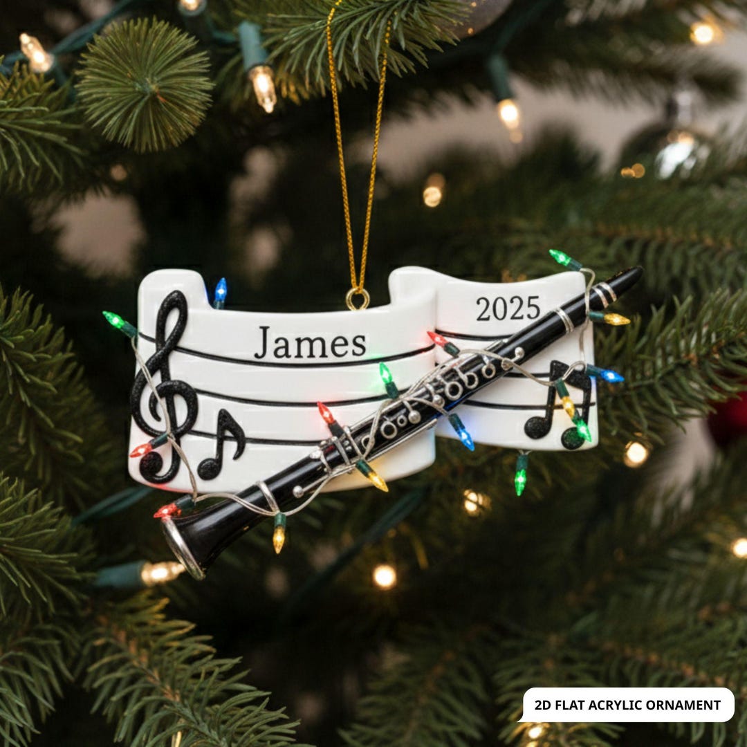 Clarinet Christmas Ornament, Custom Name Clarinet Lover, Music Lover ...