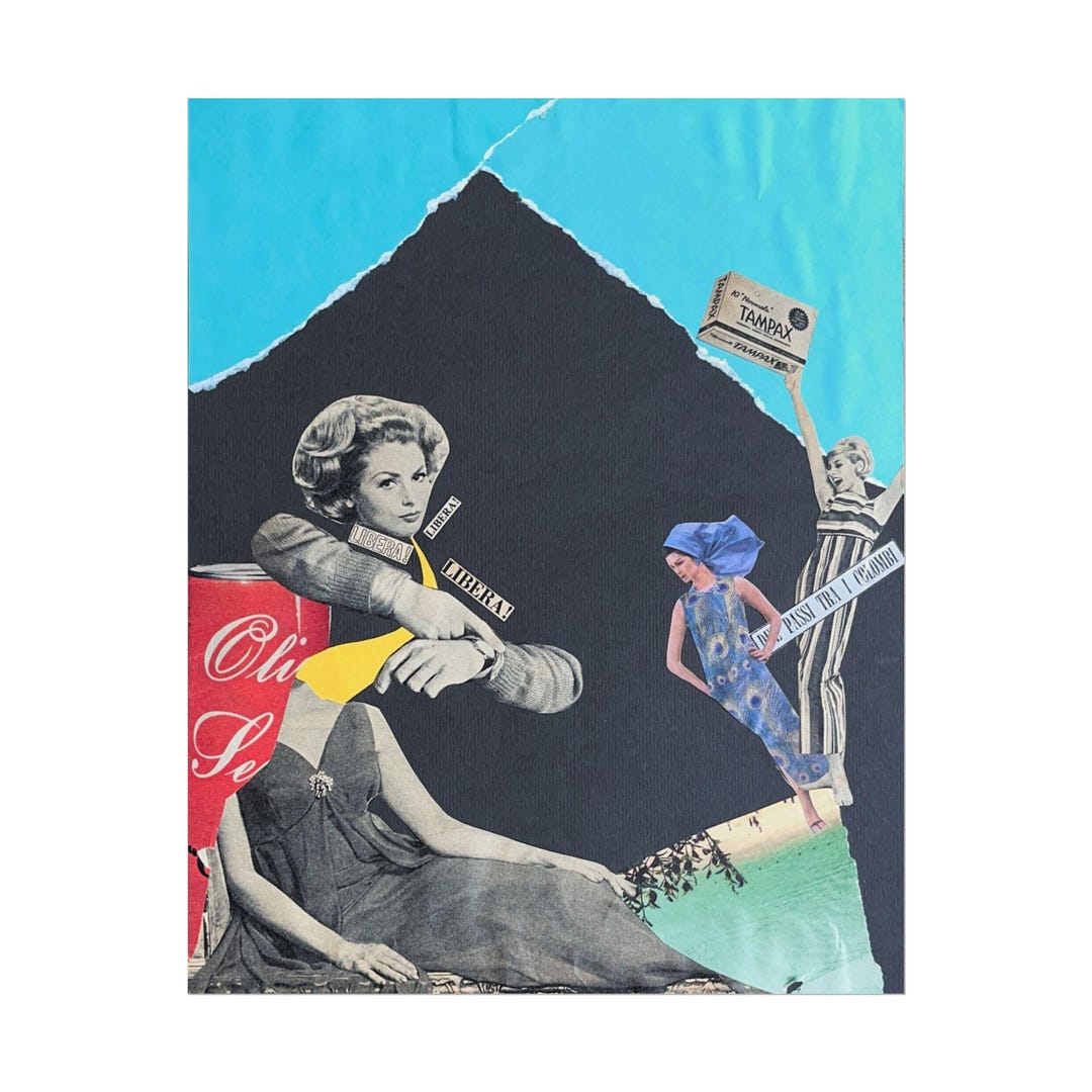 Feminist Collage Art, Women Empowerment Poster, Vintage Feminist Wall ...