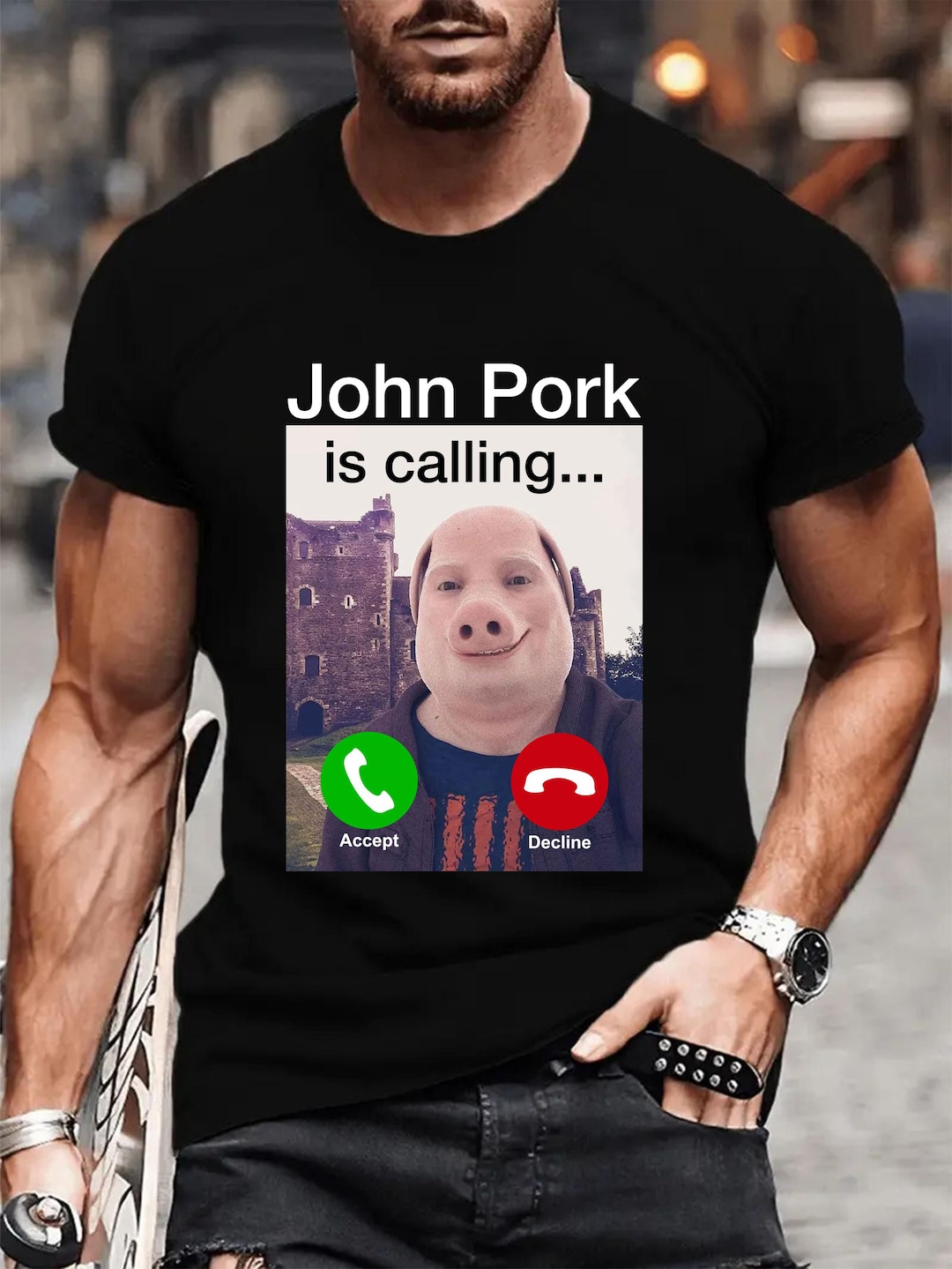 John Pork is Calling... T Shirt, Meme Tshirt, Funny Humour Tshirt, Gift ...