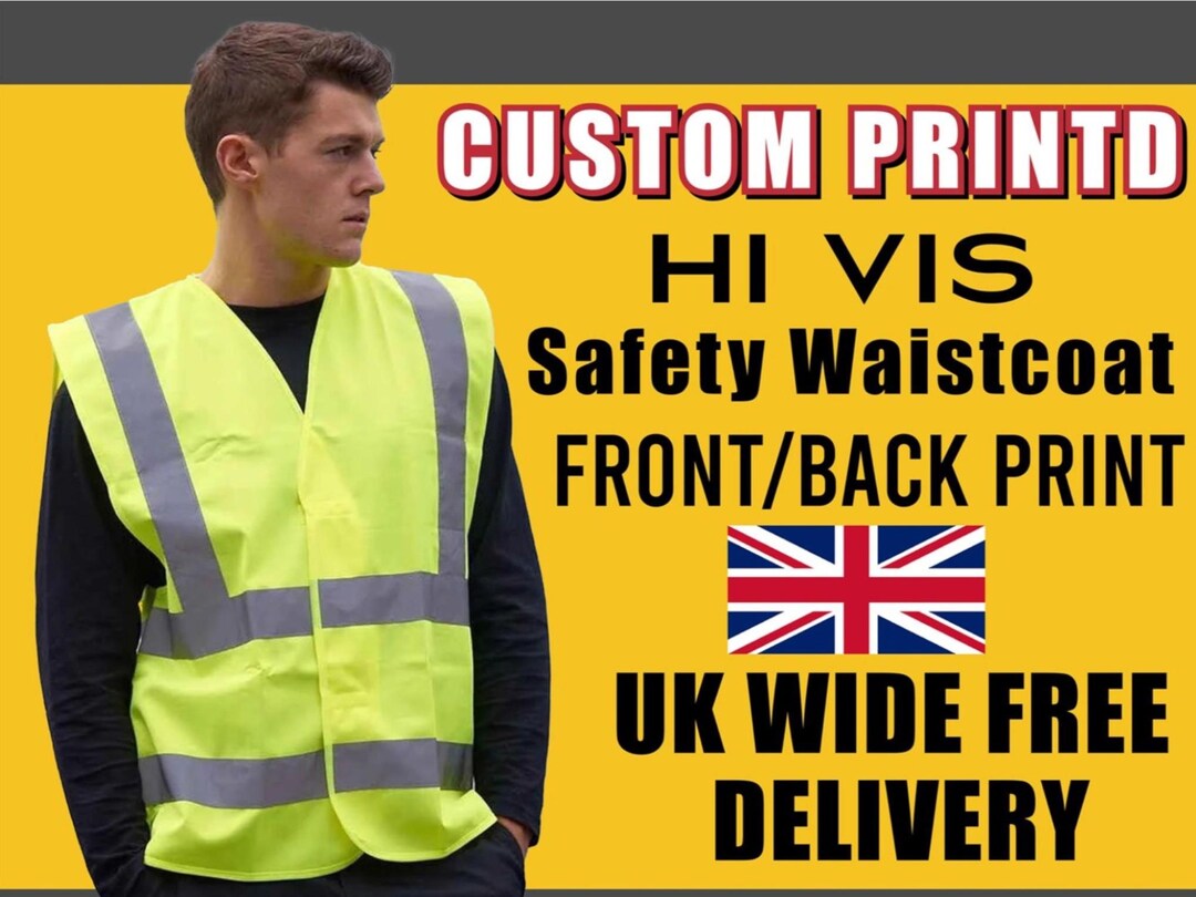 Personalized Hi Vis Safety Vest: Custom Logo Text Photo Workwear - Etsy