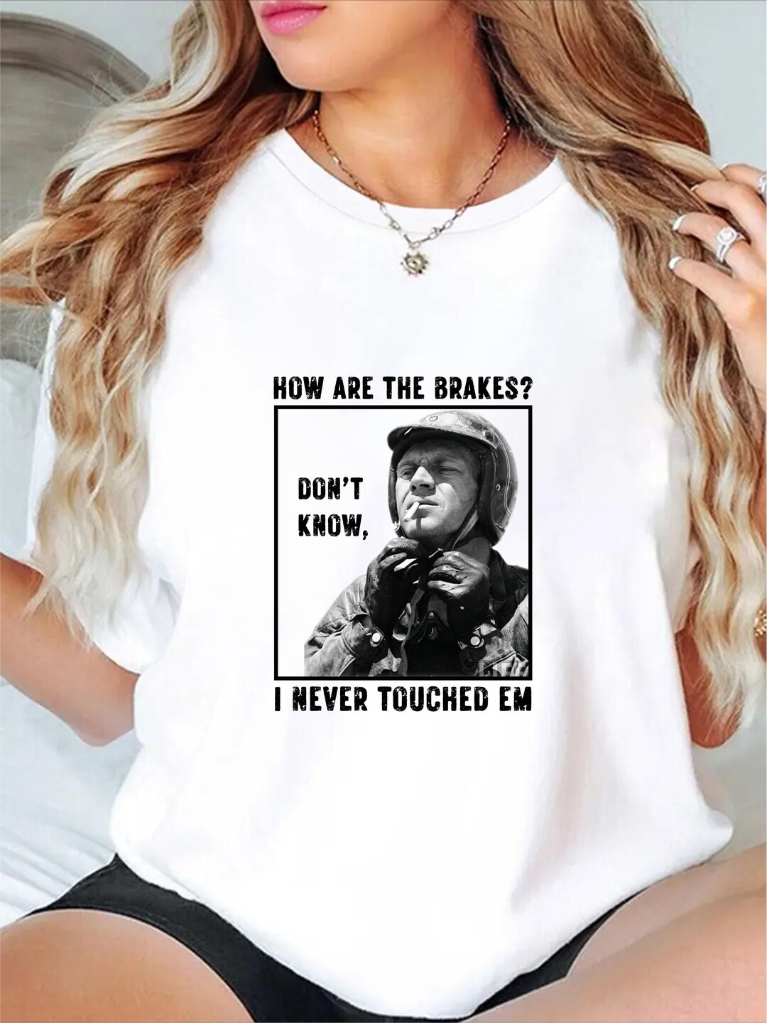 How Are the Brakes" Steve Mcqueen Quote T-shirt – Vintage Racing Style ...