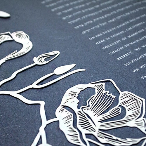Ketubah Papercut Southern Magnolias - Etsy
