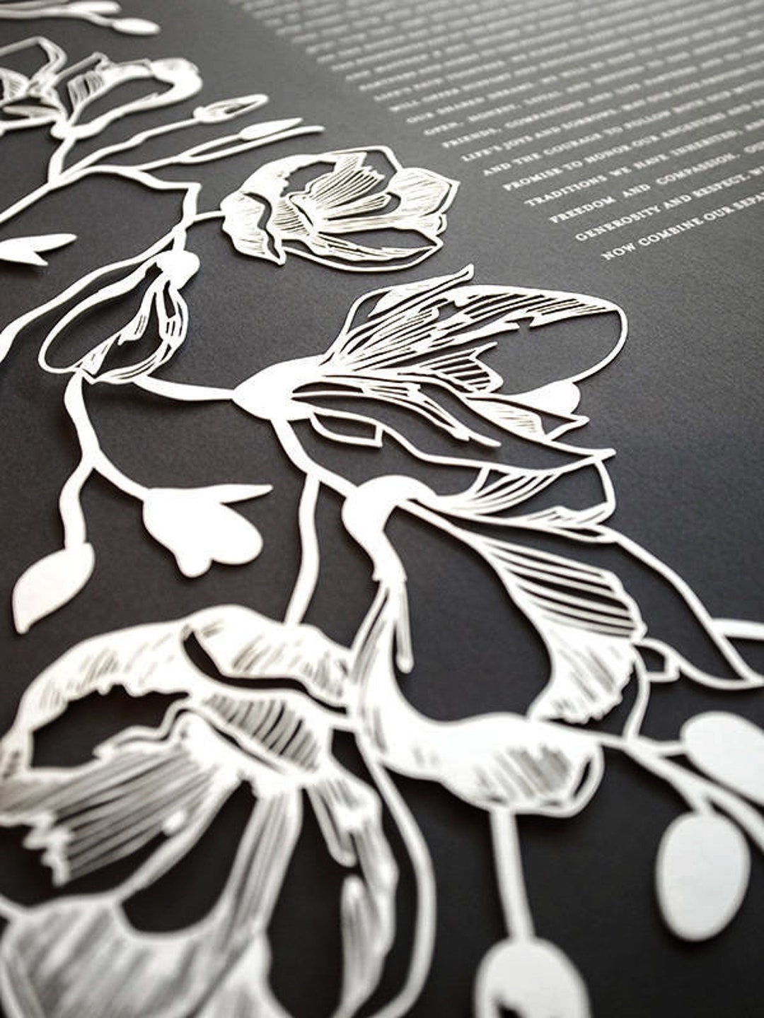 Ketubah Papercut Southern Magnolias classic Design - Etsy