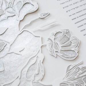 Ketubah Papercut Southern Magnolias metallic Border Design - Etsy
