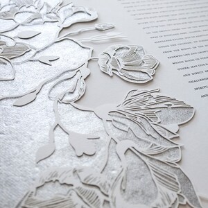 Ketubah Papercut Southern Magnolias metallic Border Design - Etsy