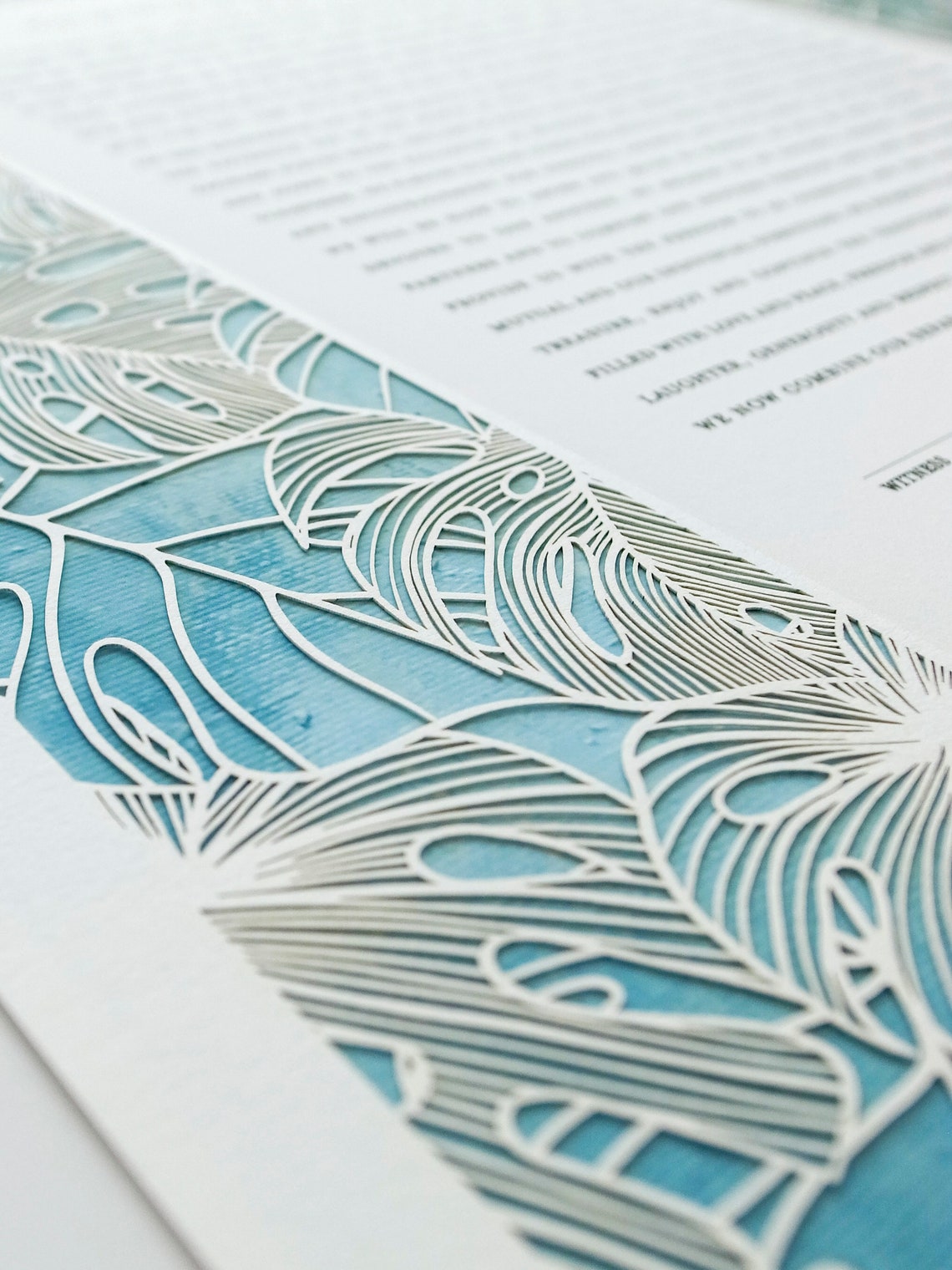 Ketubah Papercut Tropical Frame printed Border Design - Etsy