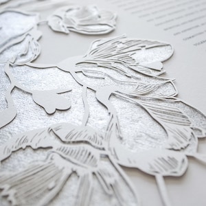 Ketubah Papercut Southern Magnolias metallic Border Design - Etsy