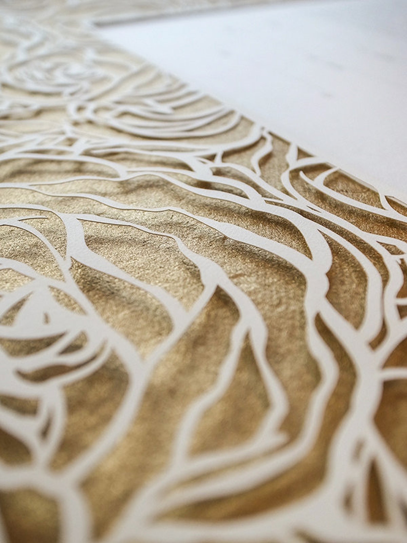 Ketubah Papercut Roses Frame Metallic Gold | Etsy