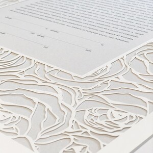 Ketubah Papercut Roses Frame classic Design - Etsy