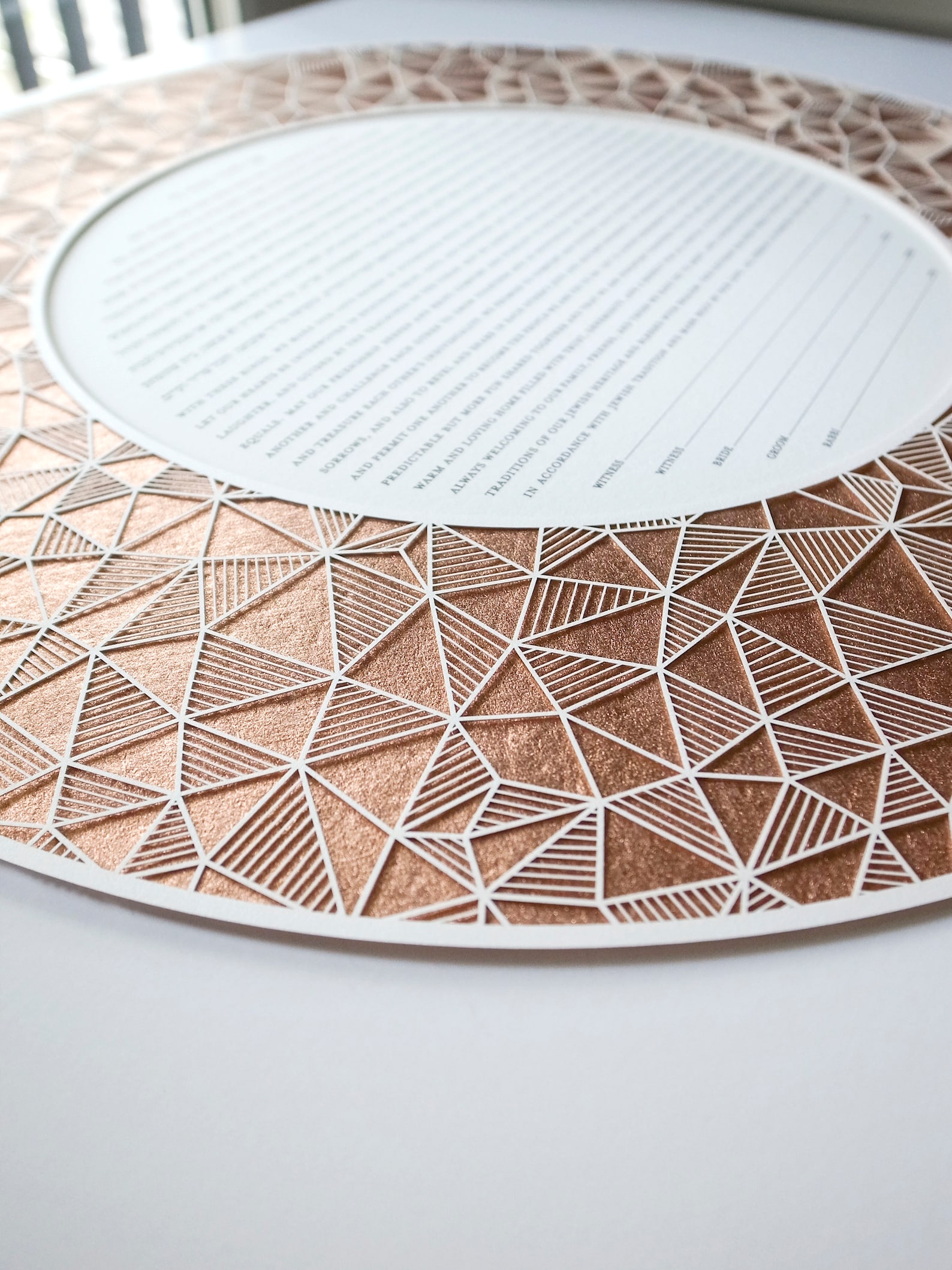Circular Papercut Ketubah Metallic Border - Circular Geometric ...