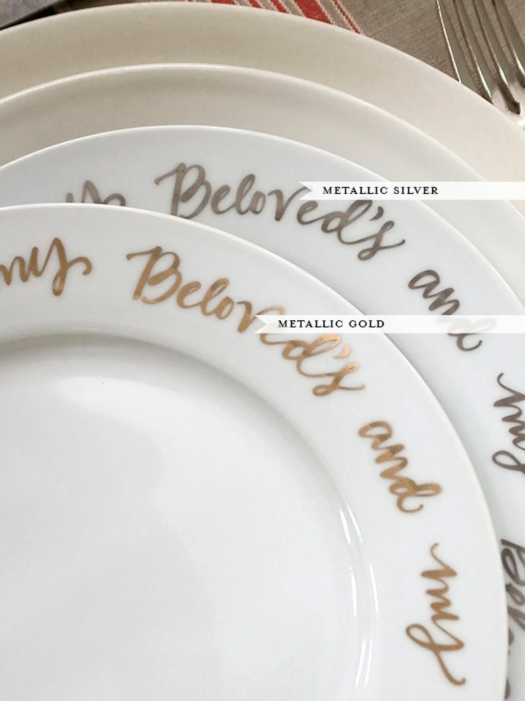 Beloved Calligraphy Cake Plates. Wedding Cake Plates. Wedding Gift ...