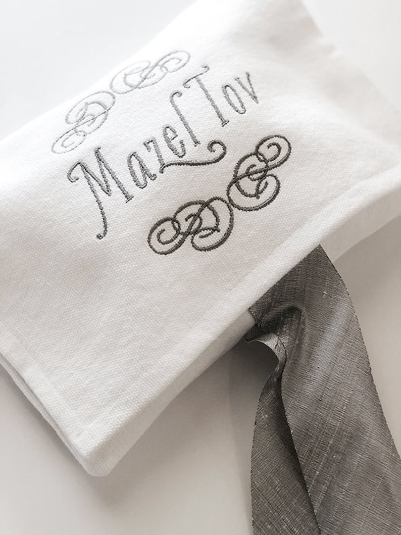 Heirloom Embroidered Mazel Tov Smash Pouch. Groom's Smash Pouch ...