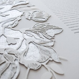 Ketubah Papercut Southern Magnolias metallic Border Design - Etsy