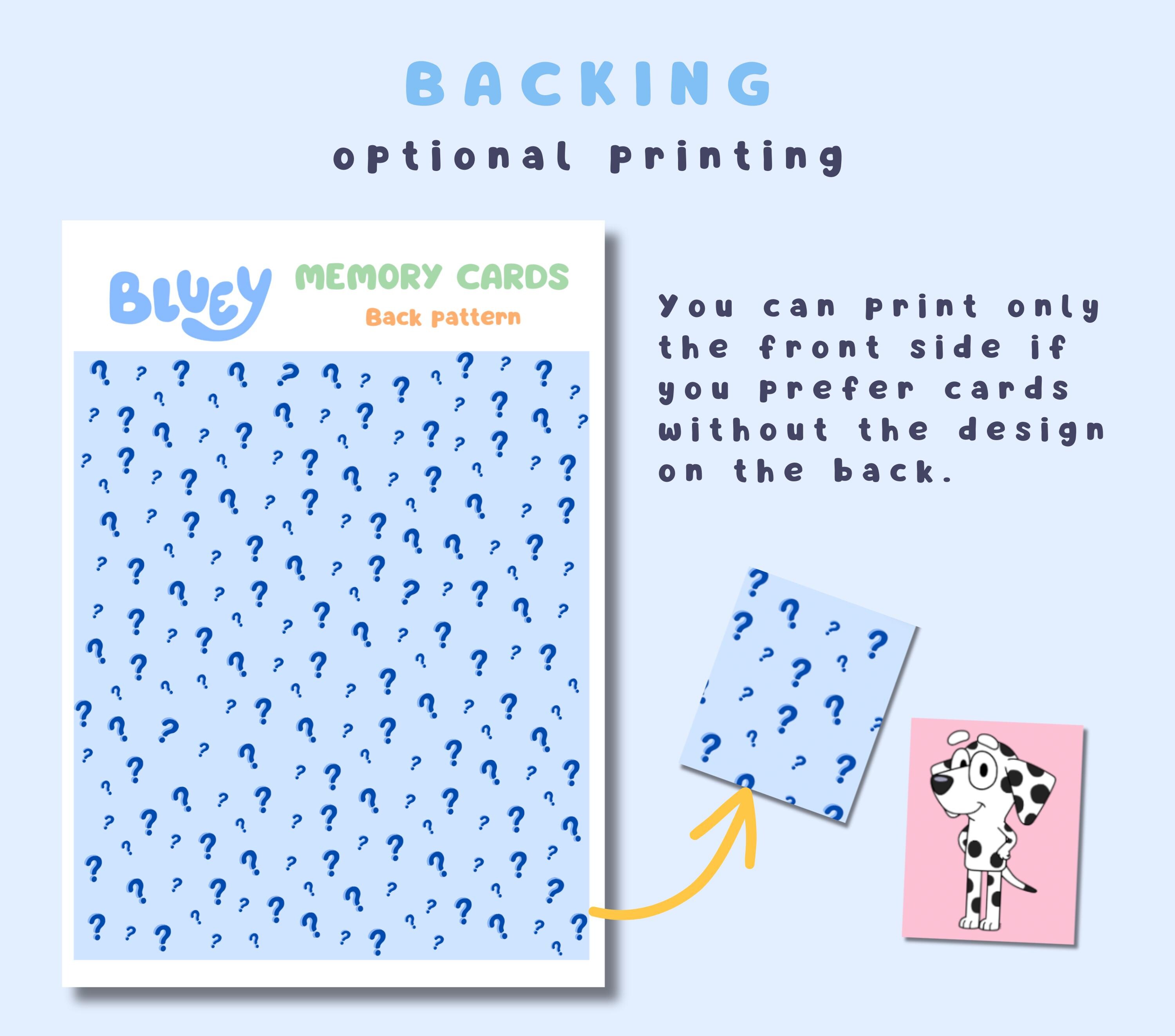 Bluey Memory Card Game Printable for Kids, Bluey Pexeso, Preschool ...