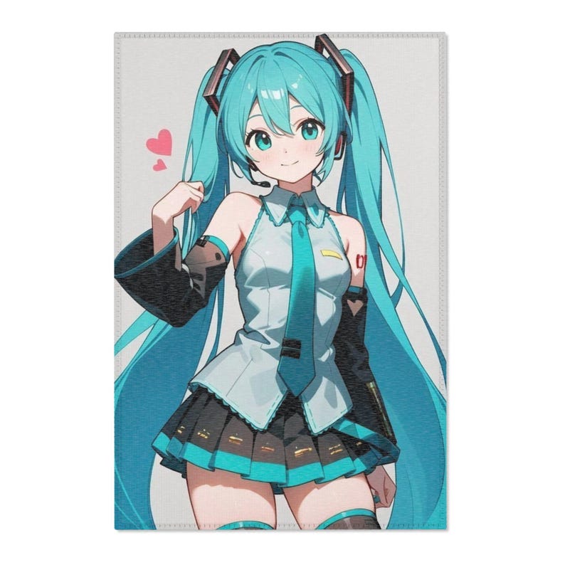 Anime Rug - Hatsune Miku Vocaloid Area Rug, Cosplay Decor, Japanese ...