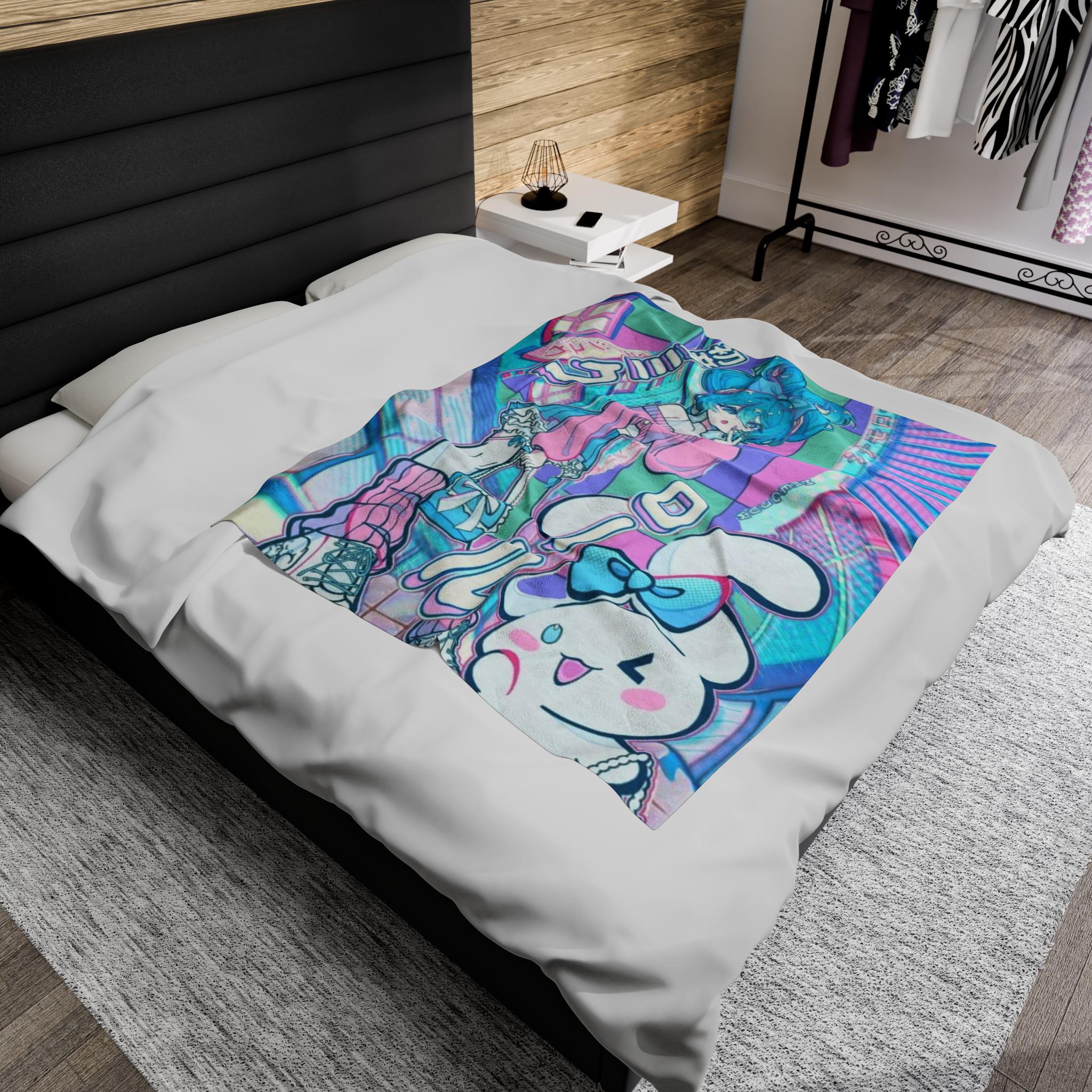 Hatsune Miku Design, Cozy Anime Throw, Otaku Gift, Vocaloid Bedroom ...