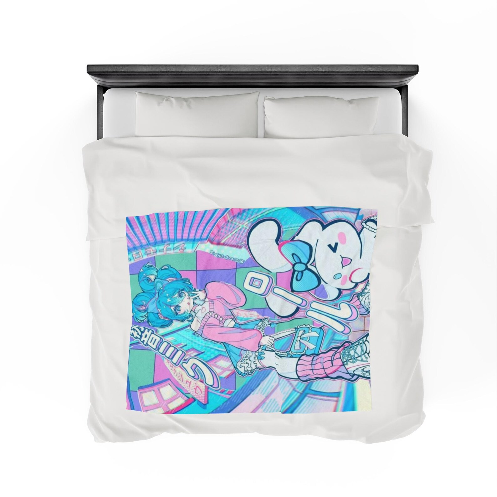 Hatsune Miku Design, Cozy Anime Throw, Otaku Gift, Vocaloid Bedroom ...