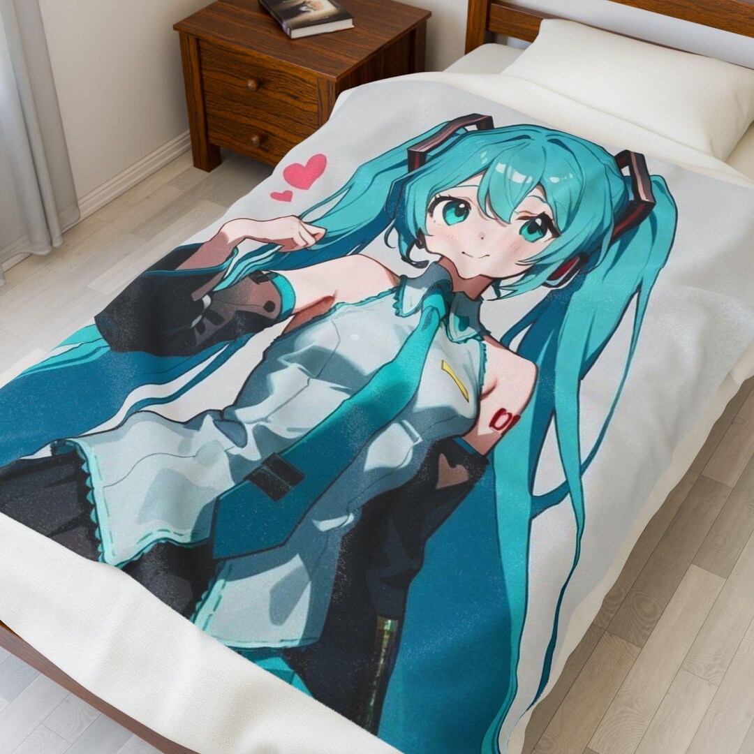 Hatsune Miku Blanket: Velveteen Plush Fleece Throw, Vocaloid Anime Gift ...