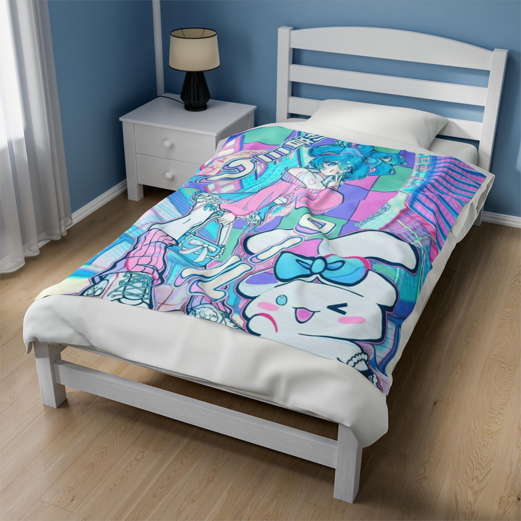 Hatsune Miku Design, Cozy Anime Throw, Otaku Gift, Vocaloid Bedroom ...