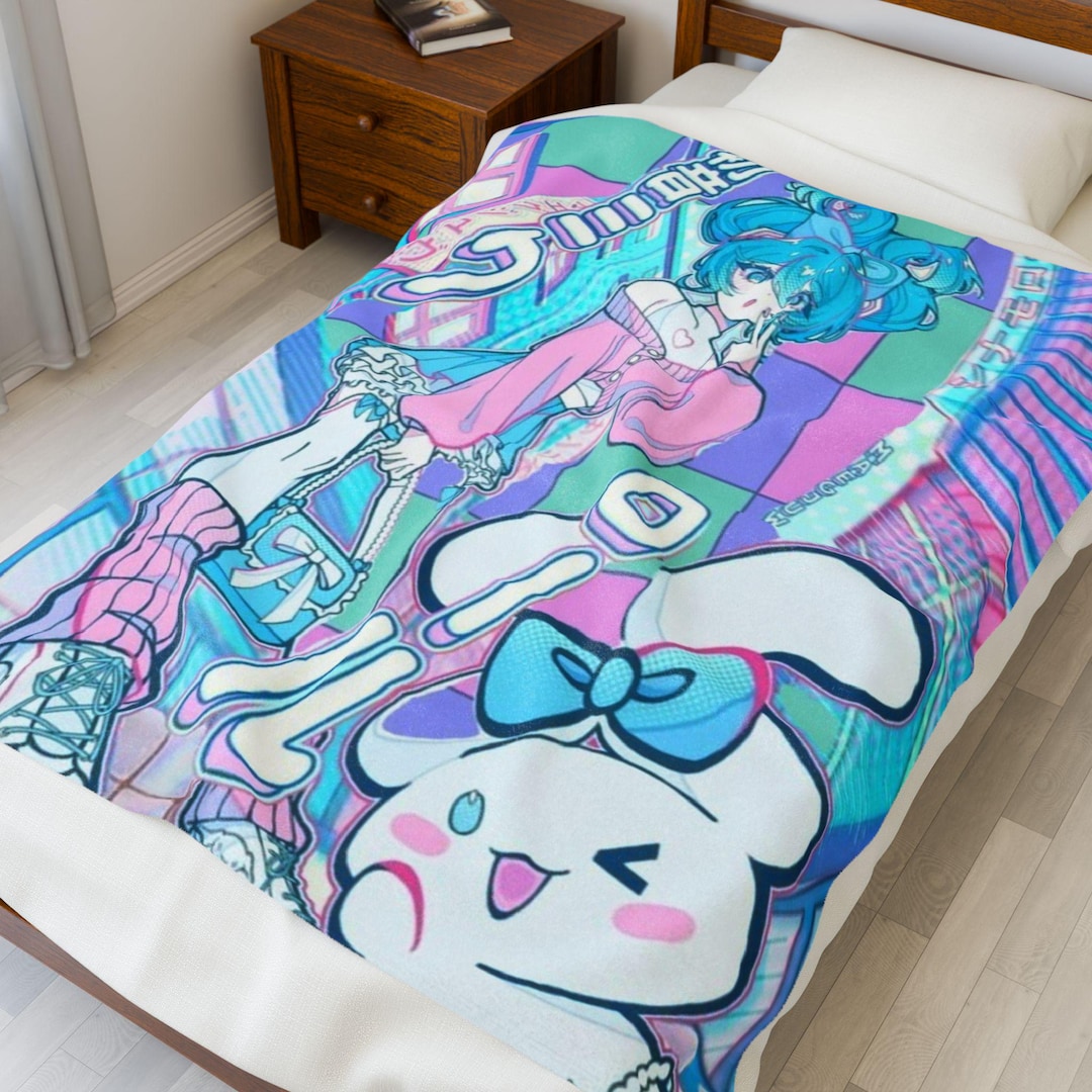 Hatsune Miku Throw Blanket: Cozy Anime Vocaloid Design - Etsy