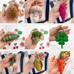 Handmade Felt Fruit & Veggie Keychains | Cute Wool Key Ring Gift ...