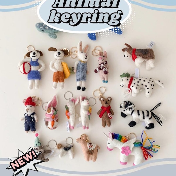 Needle Felted Keychain - Etsy Canada