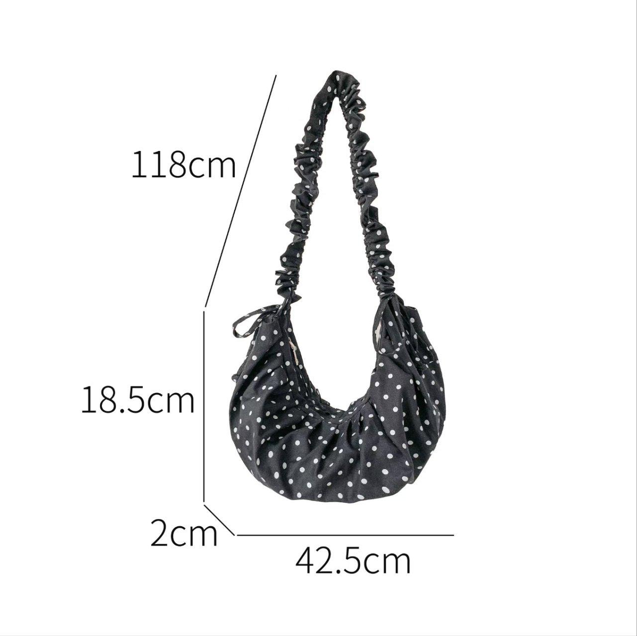 Ruffle Tote Bag | Y2K Aesthetic Shoulder Bag | Polka Dot Purse | Soft ...