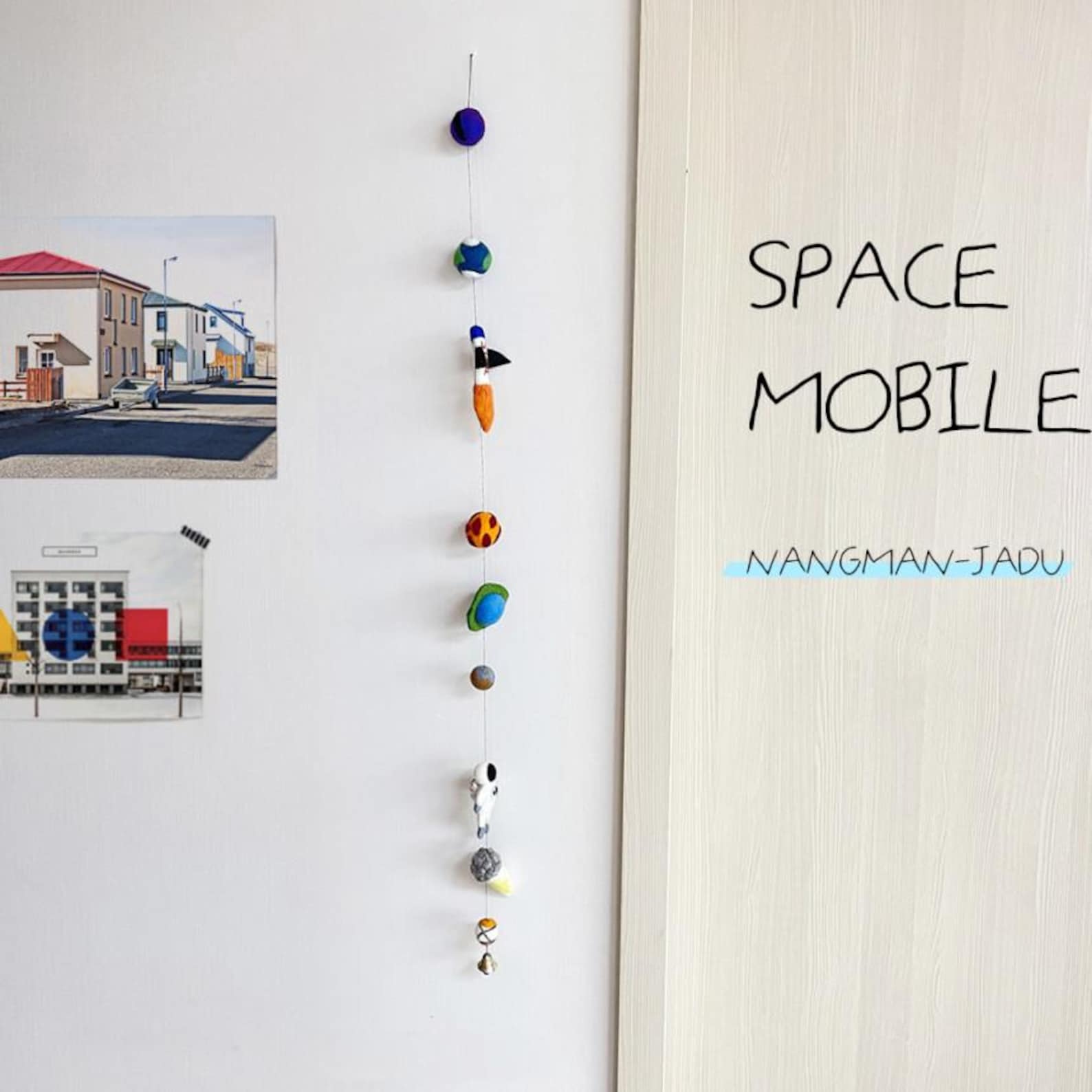 Outer Space Felt Mobile – Rocket, Astronaut, Planets – Handmade Nursery ...