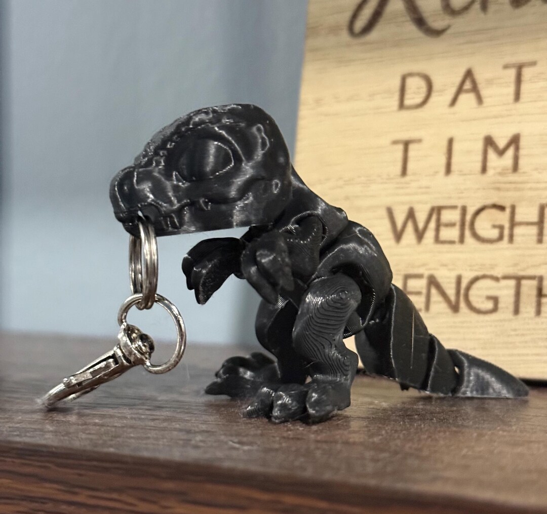 3D Printed Articulated T-rex Keychain – Fully Poseable, Detailed ...