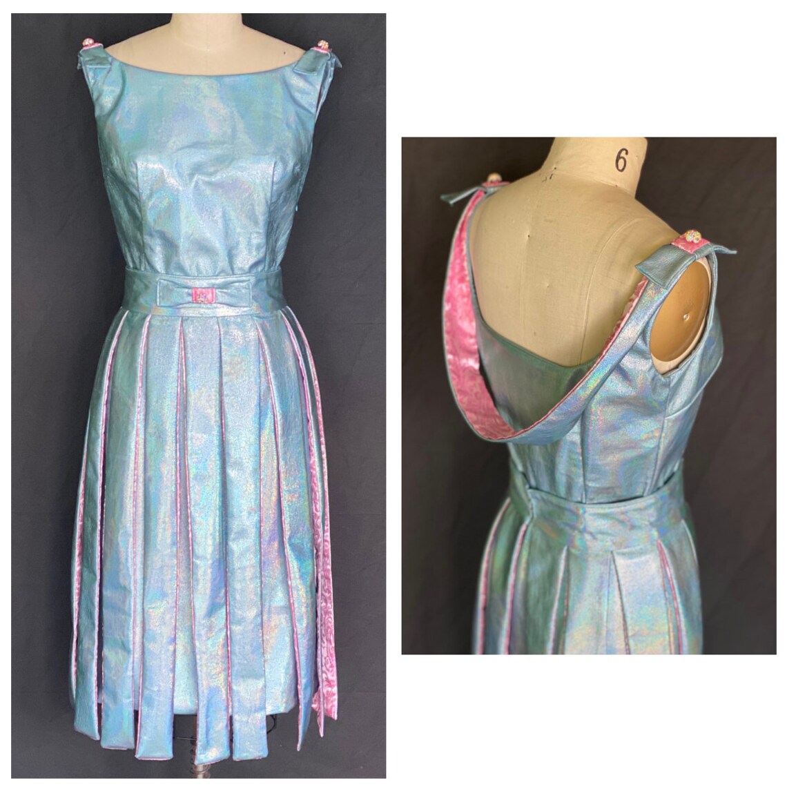 Unicorn Faux-leather 60s Style Streamer Party Dress 2-piece | Etsy