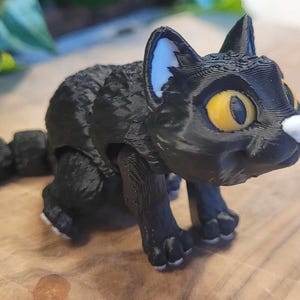 4.0'' Cat Poseable Articulated Toy 3D Printed Fidget Toy by Matmire ...