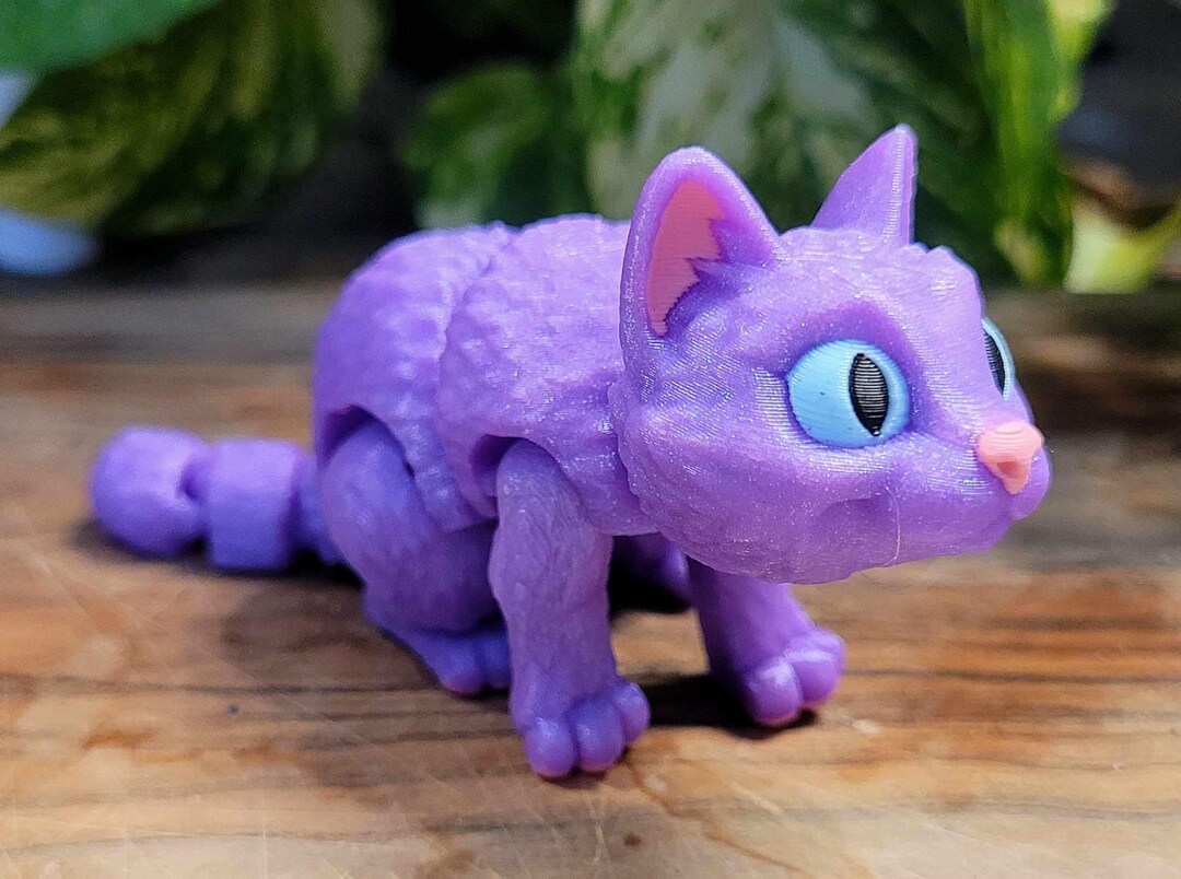 4.0'' Cat Poseable Articulated Toy 3D Printed Fidget Toy by Matmire ...