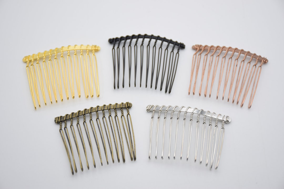 10 Metal Wire Hair Comb,hair Barrette,wedding Bridal Veil Hair Comb ...