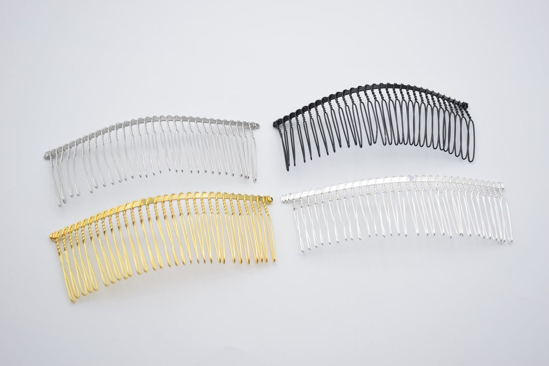 5 Metal Wire Hair Comb,hair Barrette,wedding Bridal Veil Hair Comb ...