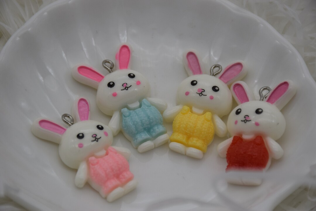 10 Resin/plastic Rabbit Cabochons,christmas Tree Ornament,party ...
