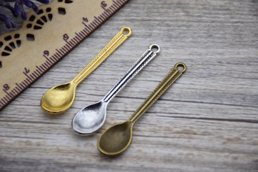 10 Pewter Spoon Charm,tableware Charm,food Charms,cooking Charm,chef ...