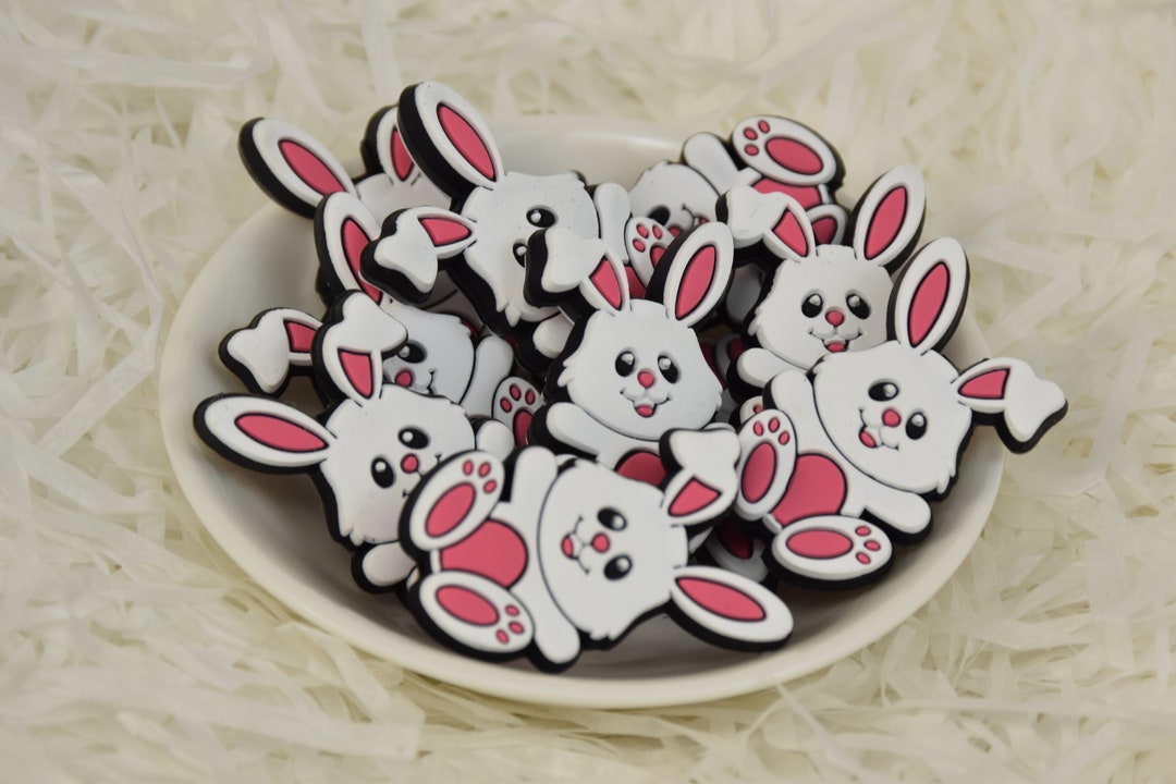 Cute Rabbit Bunny Focal Silicone Beads,diy Pen Loose Beads,gifts Charms ...