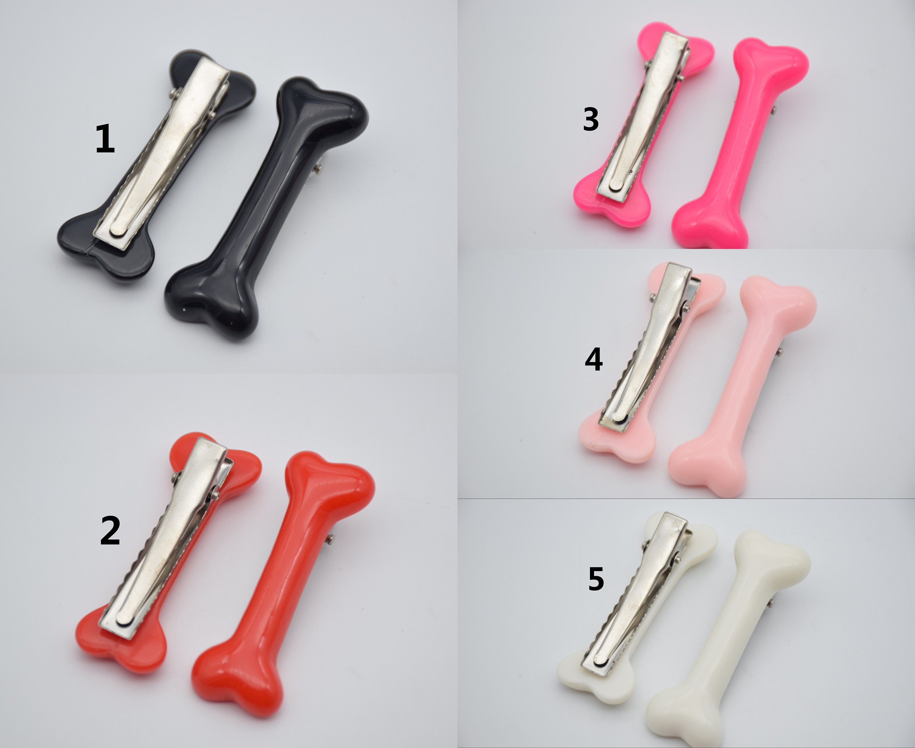 10 Bone Hair Clip,pebbles Bone Alligator Clip,creepy Cute Gothic ...