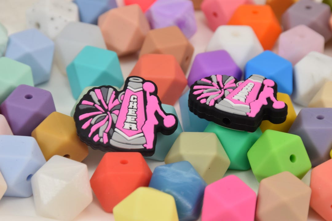 Cheer Focal Silicone Beads,cheerleader DIY Focus Pen Bead,loose Beads ...