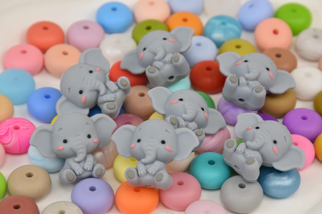 3D Elephant Focal Silicone Beads,animal DIY Focus Pen Bead,gift Charms ...