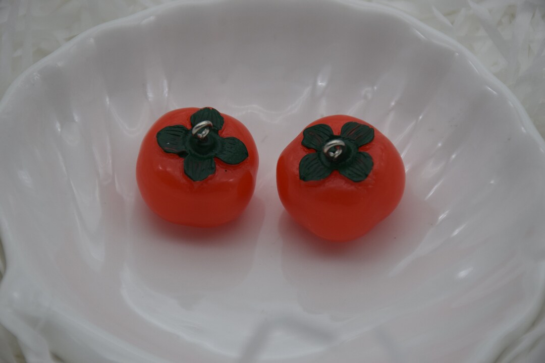 10 Resin/plastic Persimmon Fruit Cabochons,christmas Tree Ornament ...