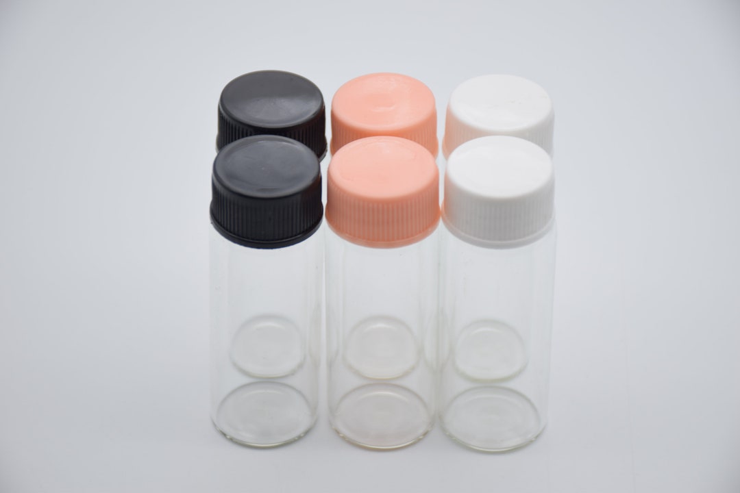 2 Clear Glass Bottles With Plastic Cap,10ml Glass Vials With Plugs ...